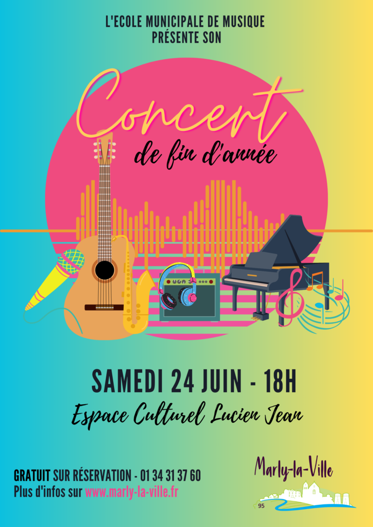 Concert de fin d'année de l'Ecole Municipale de Musique, le 24 juin ...