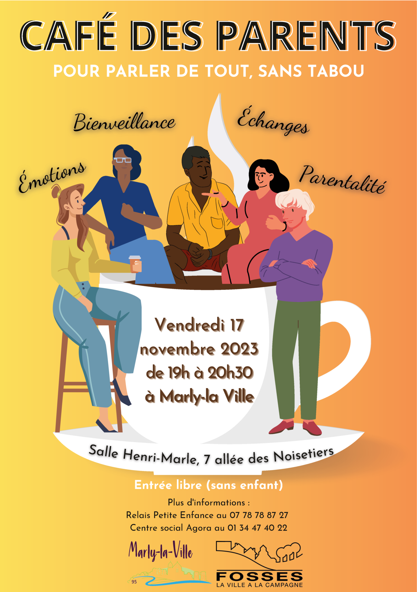 Café des parents, le 17 novembre à Marly-la-Ville - Marly-la-Ville