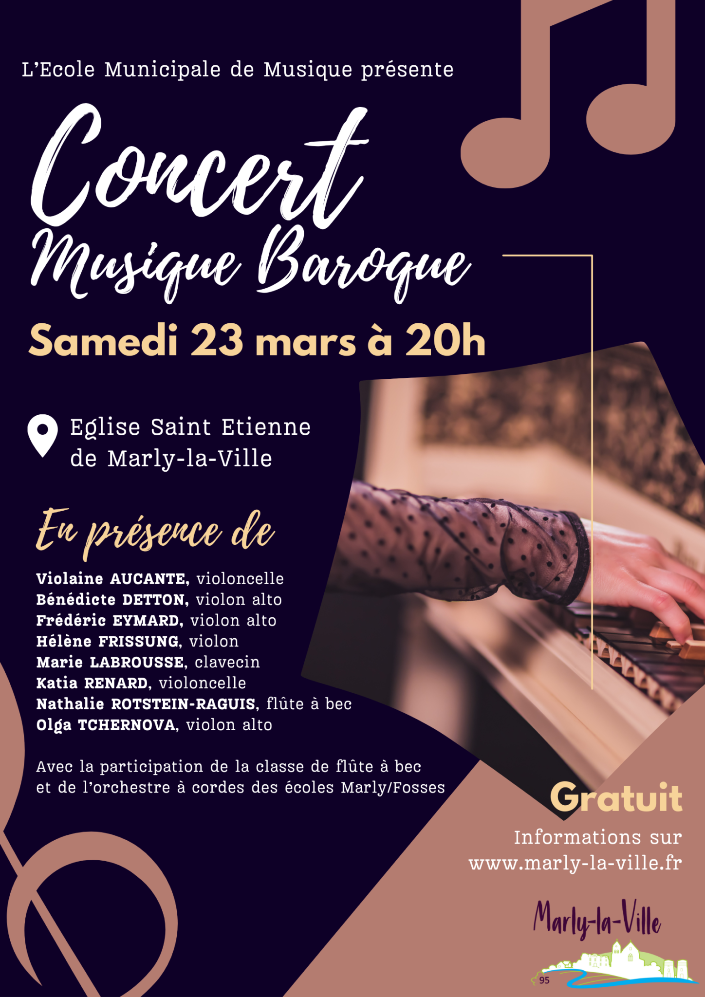 Concert Musique Baroque de l'Ecole Municipale de Musique, le 23 mars à ...
